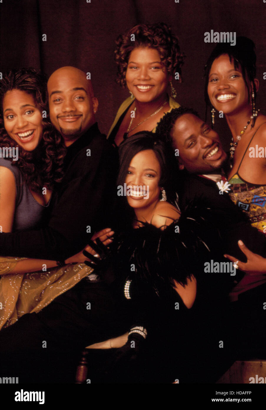 LIVING SINGLE, Kim Coles, John Henton, Queen Latifah, T.C. Carson ...