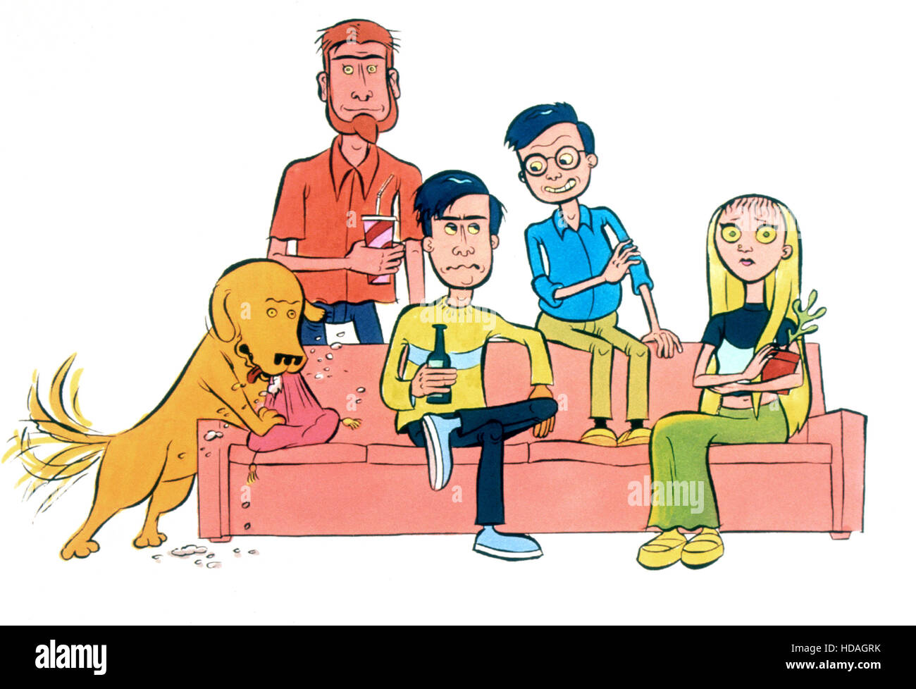 MISSION HILL, (from left): Stogie (the dog), Jim Kumback, Andy French ...