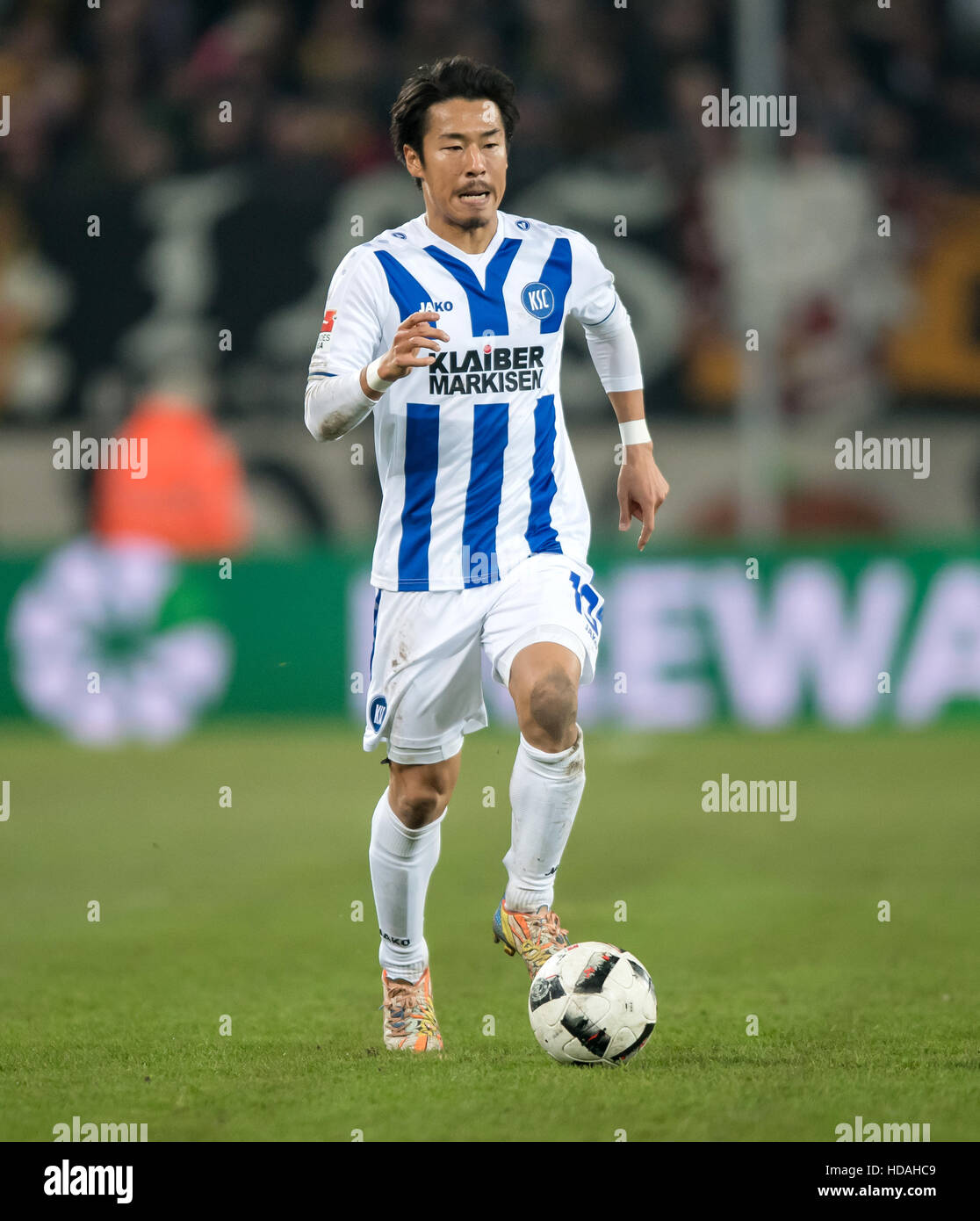 Karlsruhe's Hiroki Yamada in action during the German second division Bundesliga soccer match ...