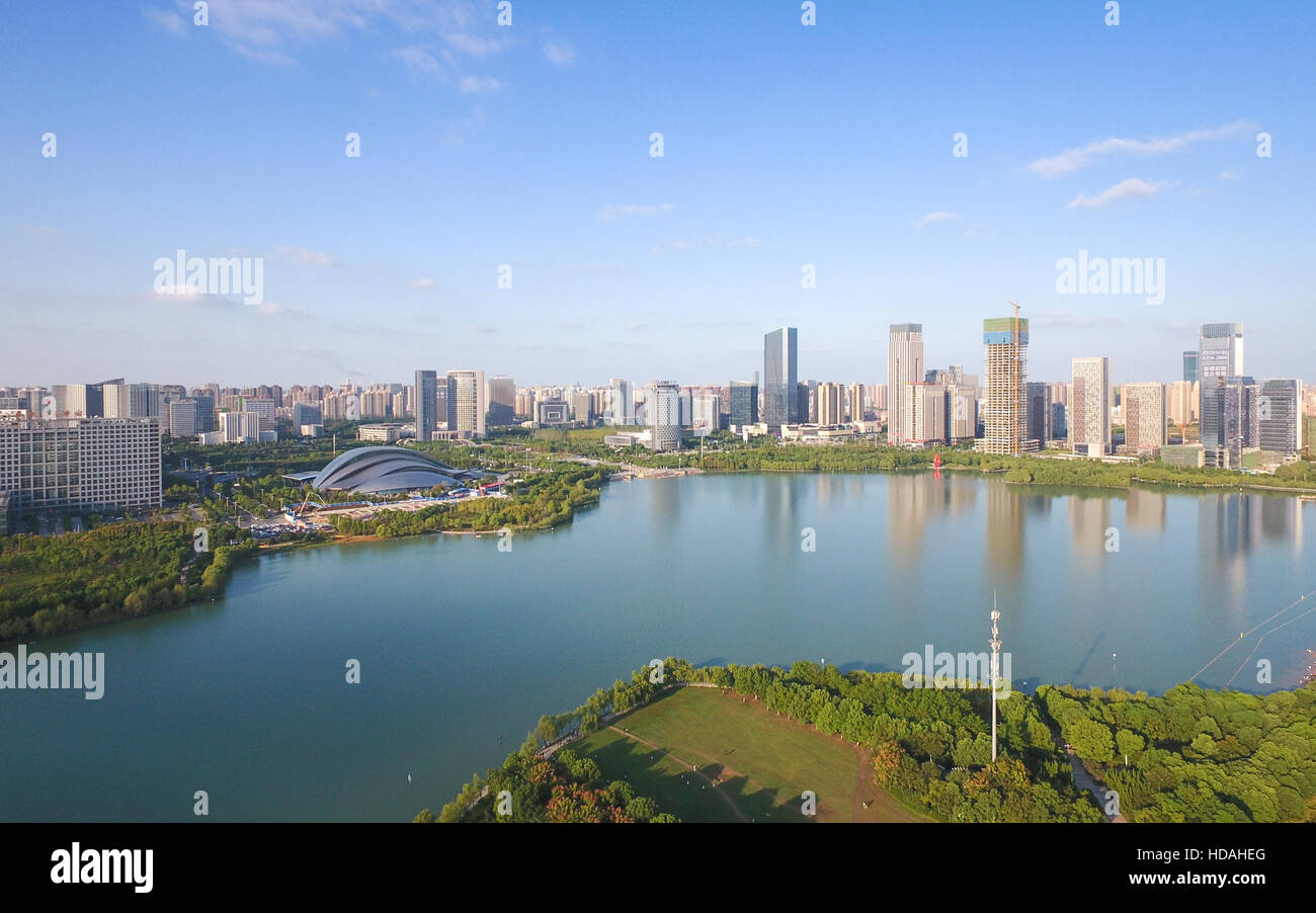 Hefei, China's Anhui Province. 3rd Oct, 2016. Aerial photo shows the ...