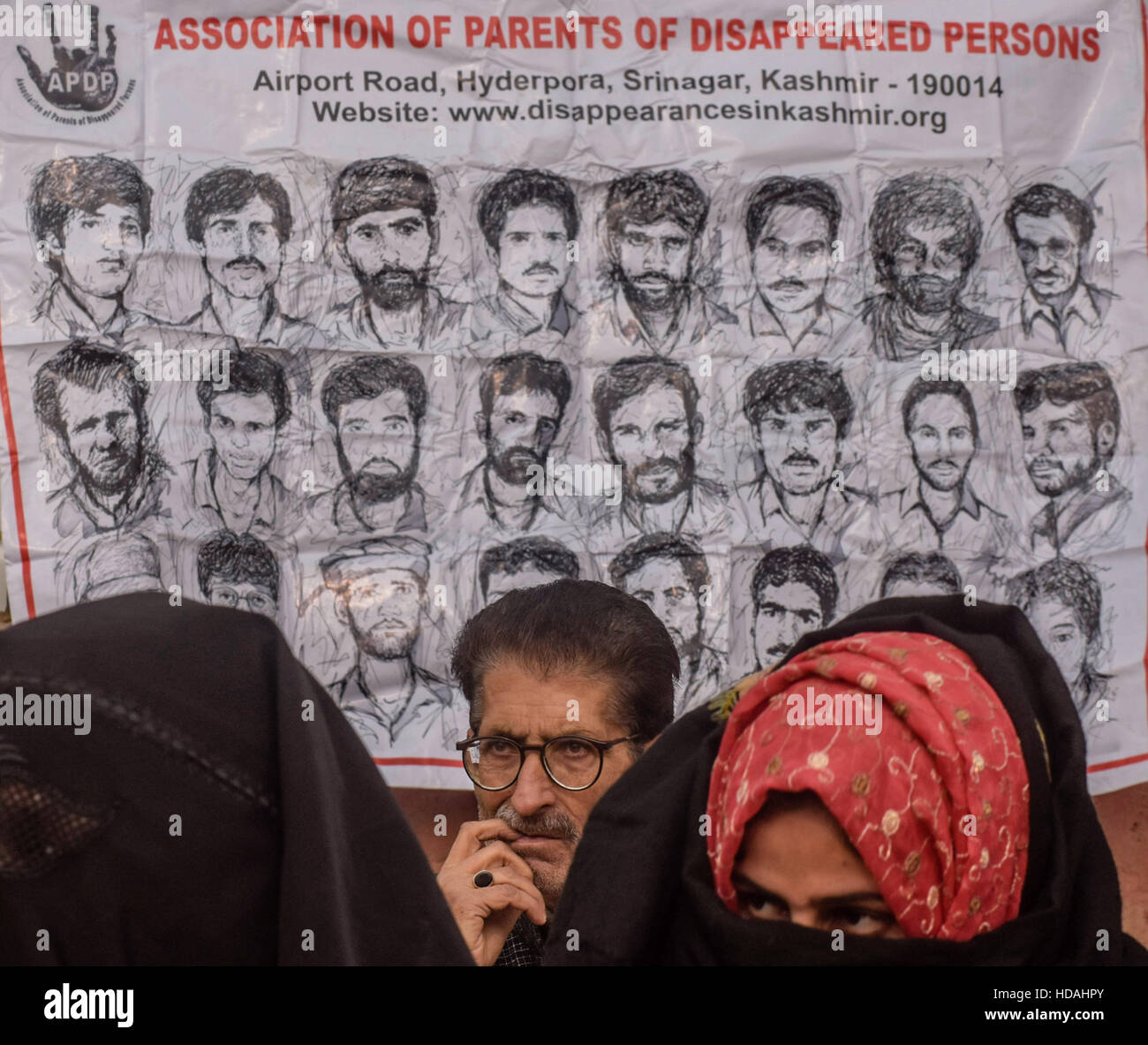 Srinagar, Kashmir. 10th December, 2016. Relatives of the disappeared ...