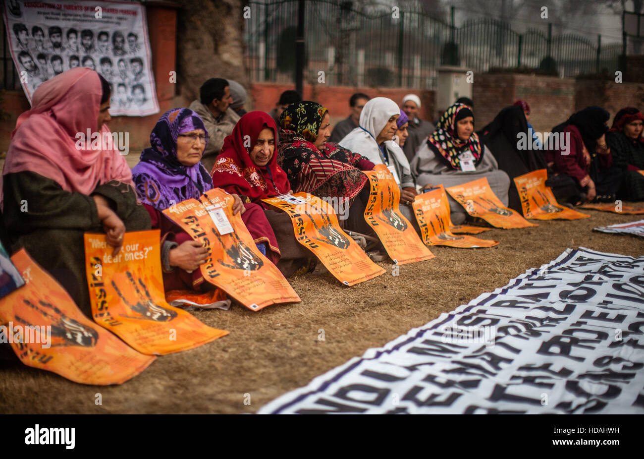 Srinagar, Kashmir. 10th December, 2016. Relatives of the disappeared ...
