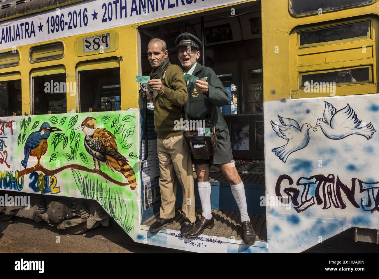 Indian tram conductor hi-res stock photography and images - Alamy