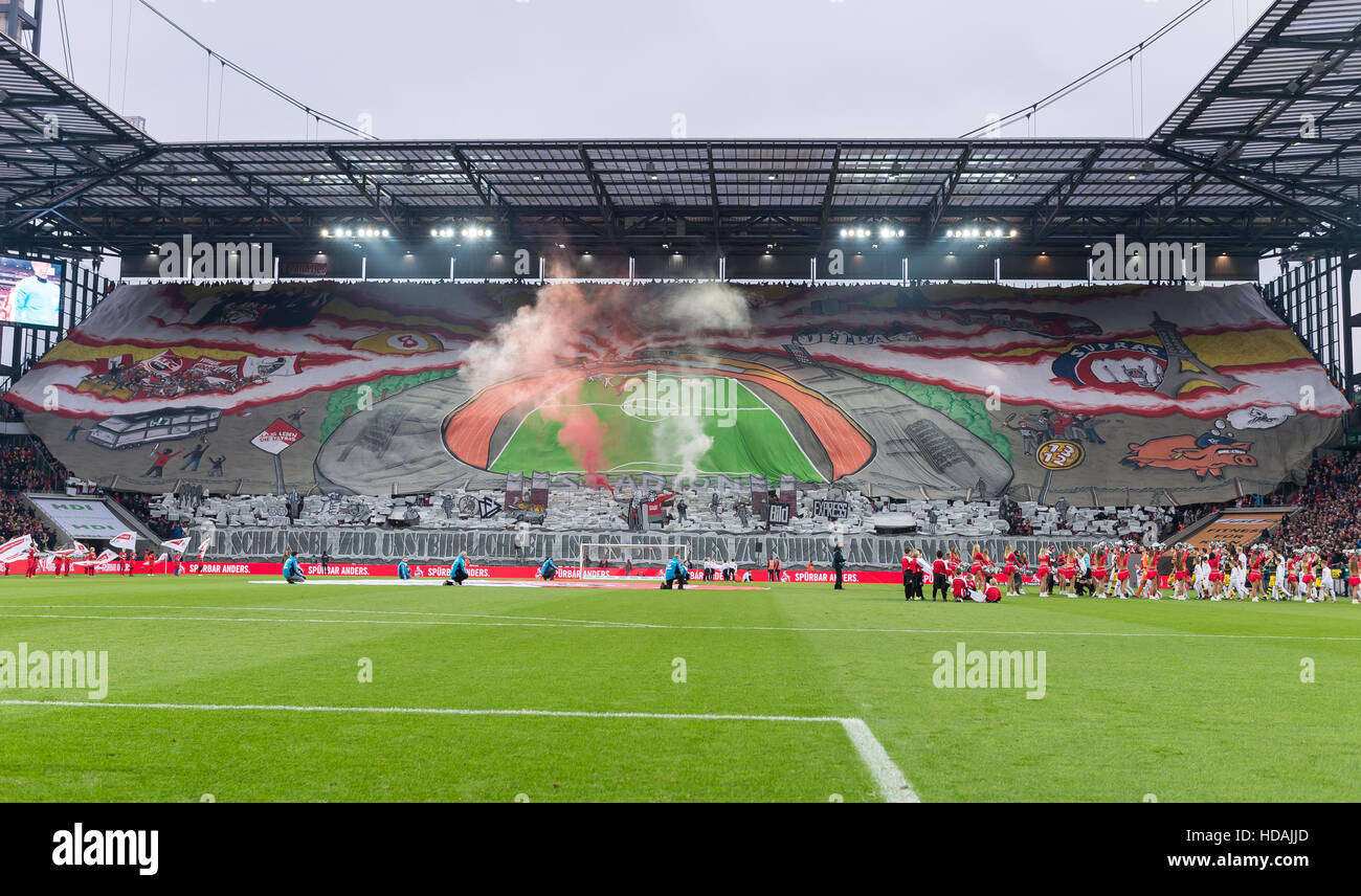 Cologne, Germany. 10th Dec, 2016. Cologne's fans stage an elaborate bit ...