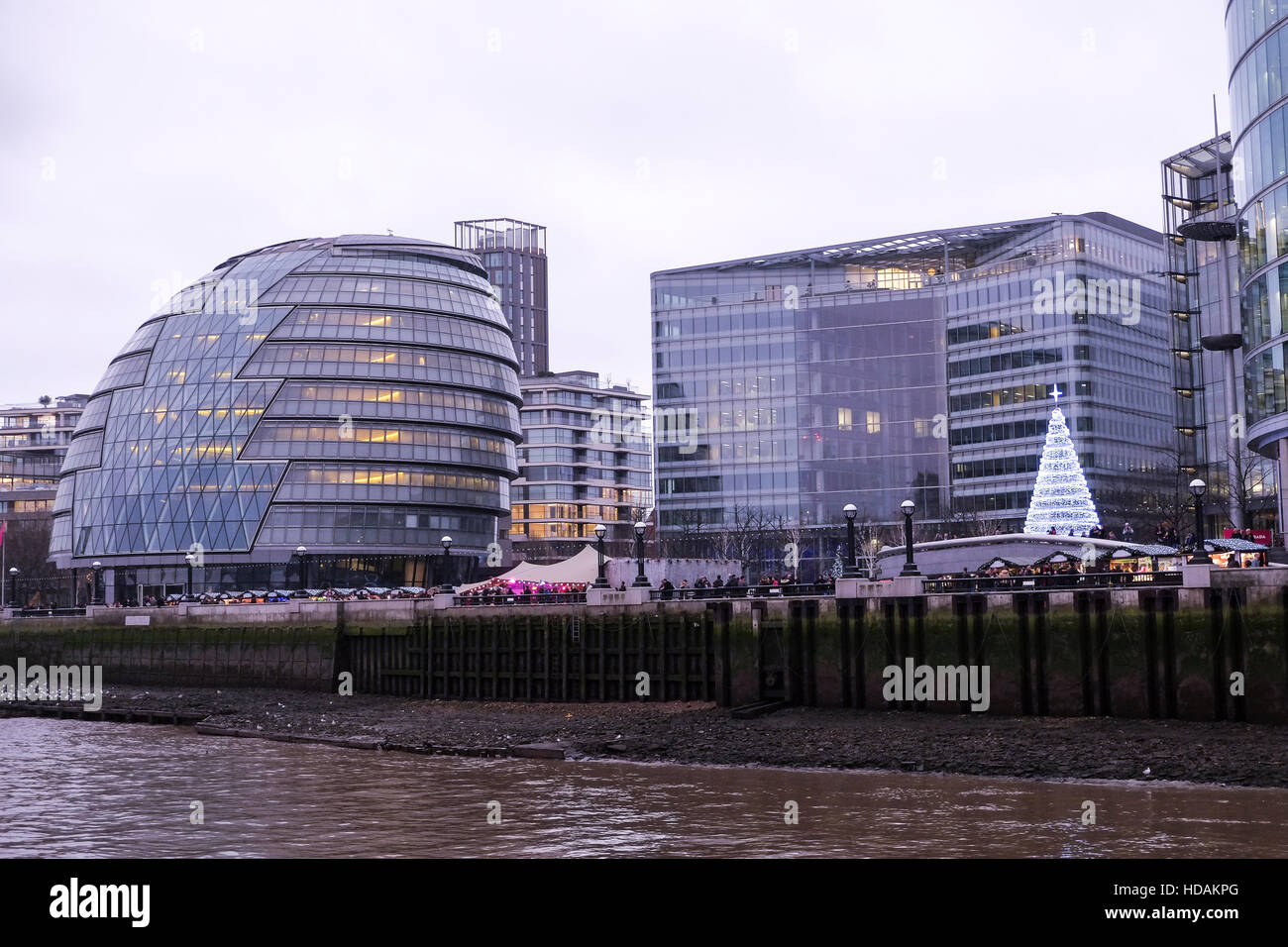 London, UK. 10th December 2016. City Hall Christmas Decorations and ...