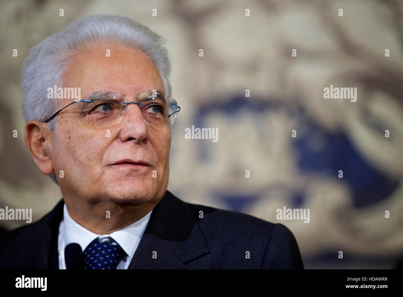 Rome, Italy. 10th Dec, 2016. Italian President Sergio Mattarella looks ...