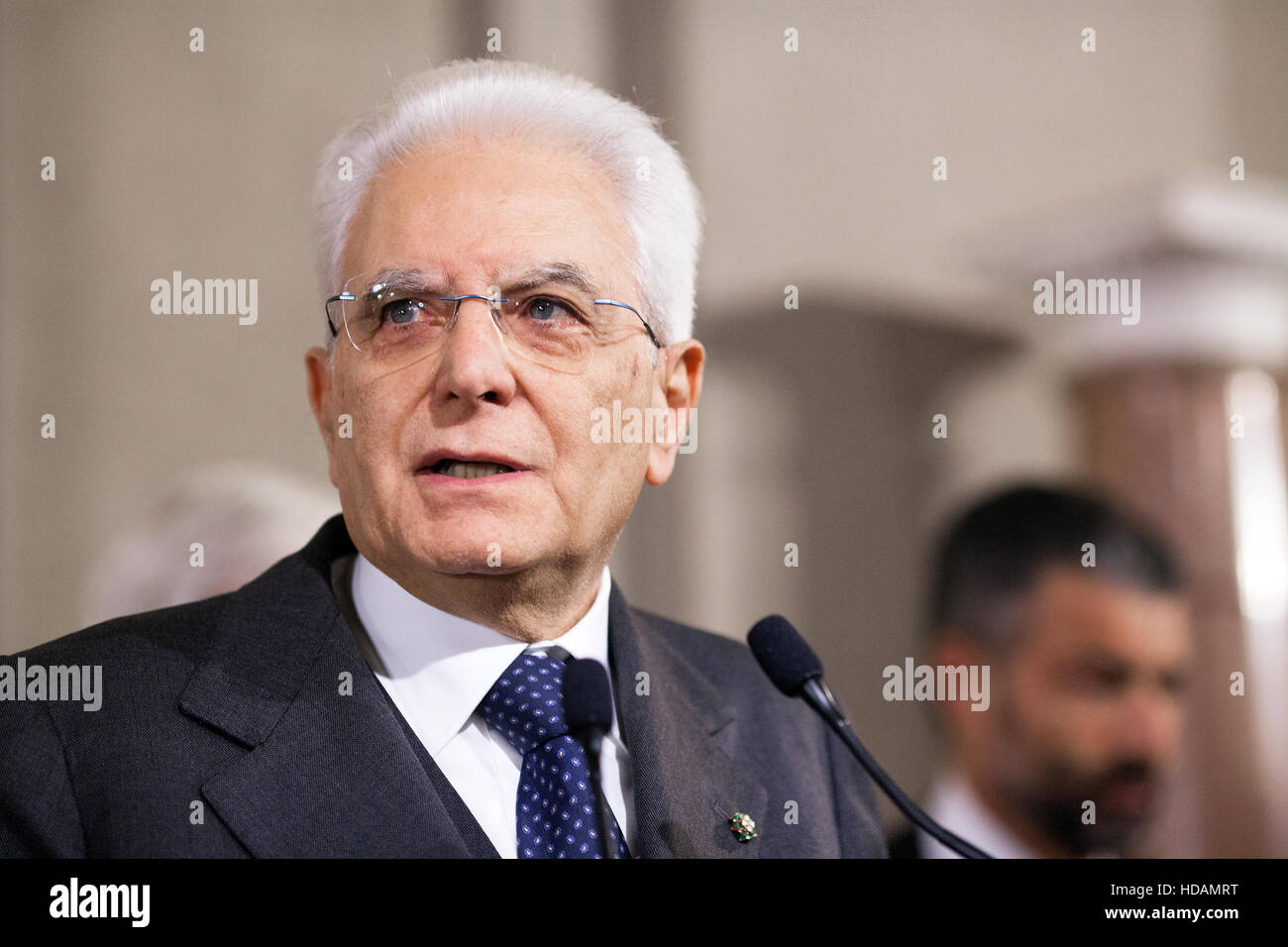 Rome, Italy. 10 December 2016. Sergio Mattarella, Italy's president ...