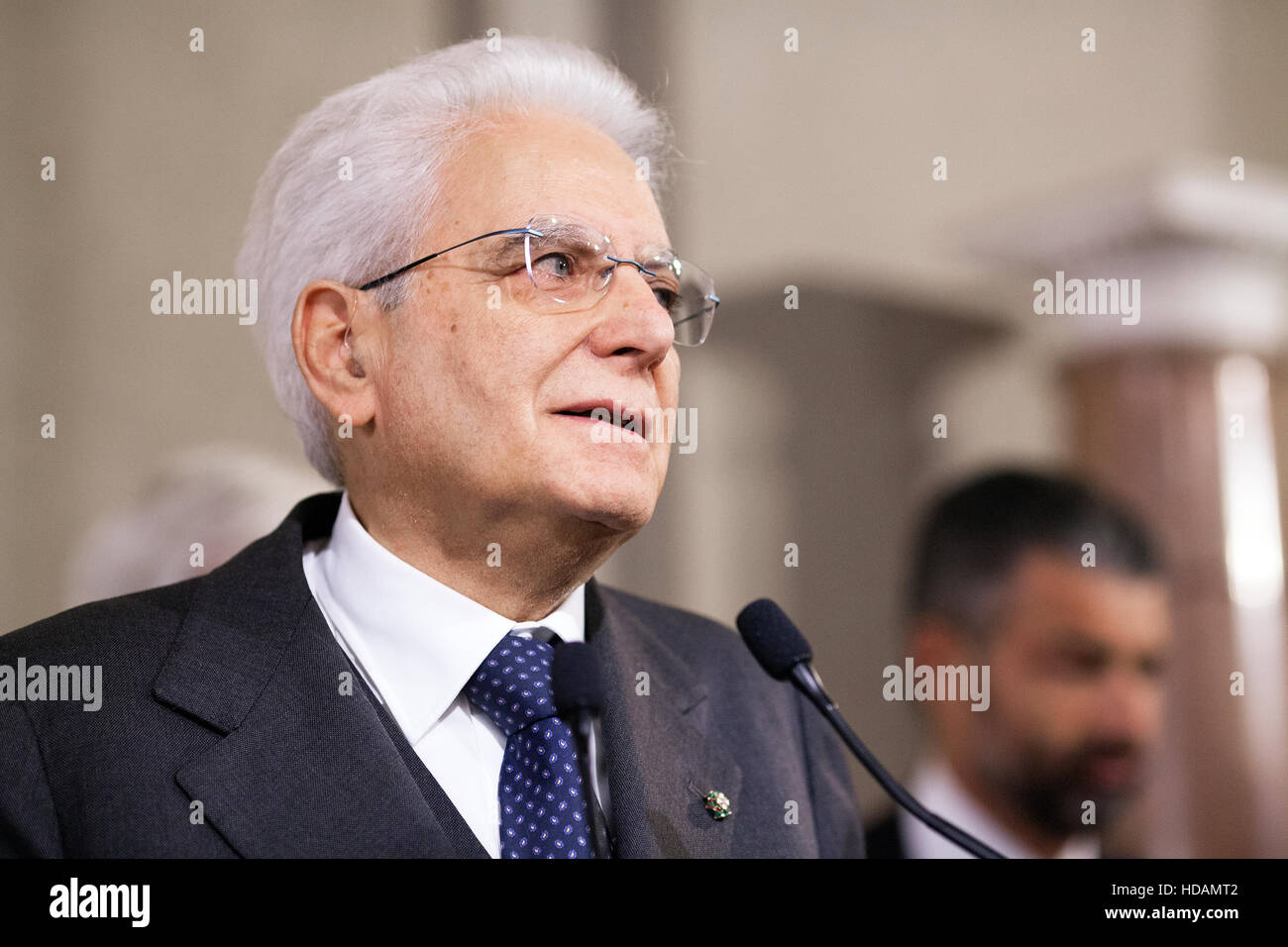 Rome, Italy. 10 December 2016. Sergio Mattarella, Italy's president ...