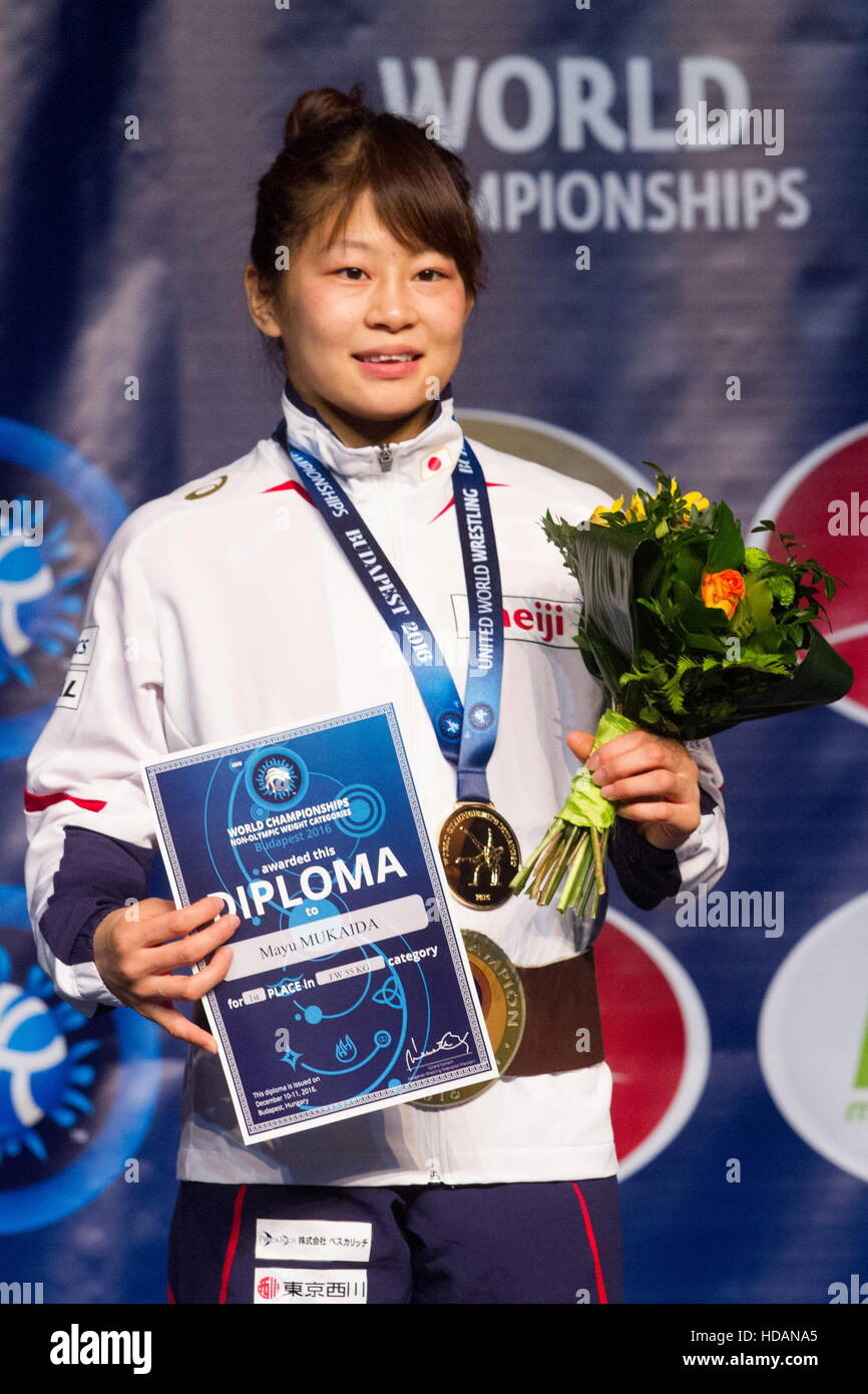 Budapest. 10th Dec, 2016. Gold medalist Mayu Mukaida of Japan attends ...