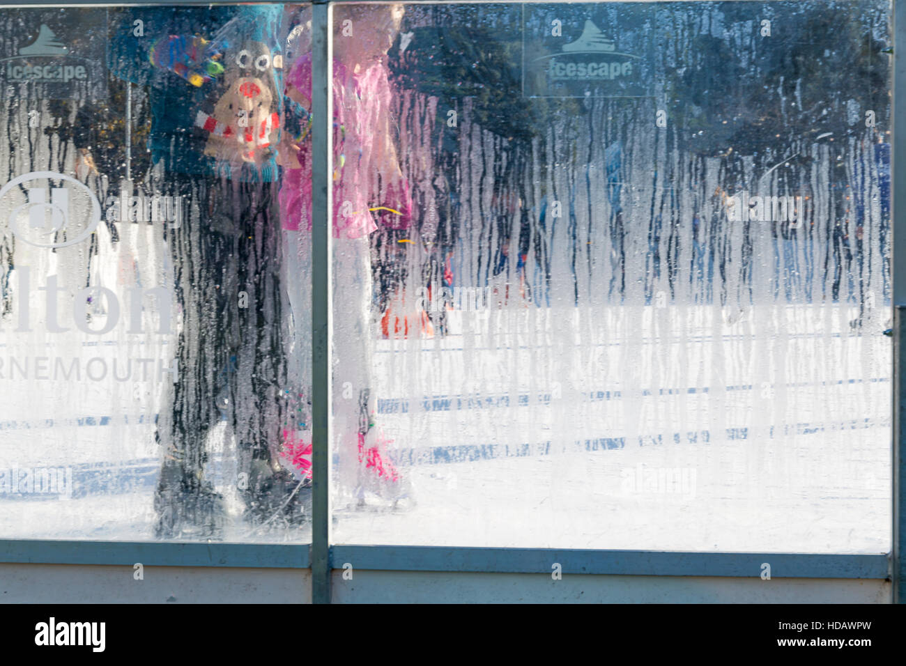 Bournemouth, Dorset, UK 11 December 2016. Visitors enjoy skating on the ...