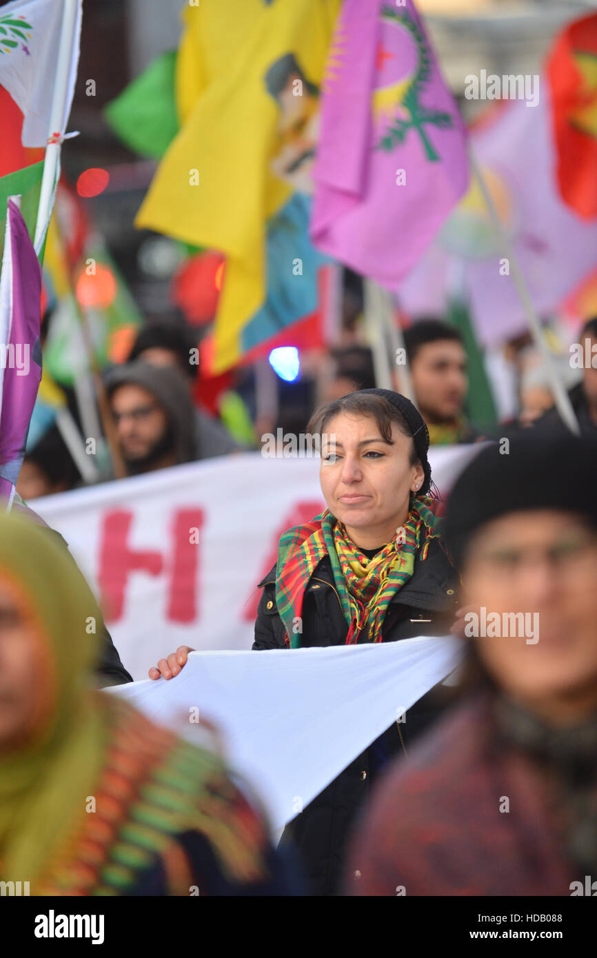 Whitehall, London, UK. 11th December 2016. Kurdish people protesting ...