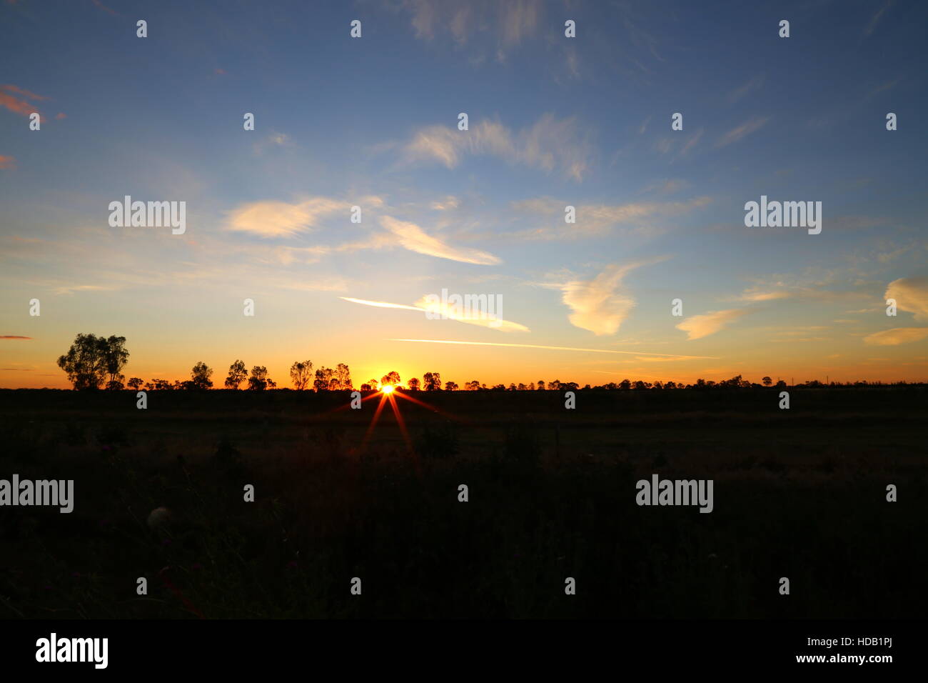 Australian Farm Sunset Stock Photo - Alamy