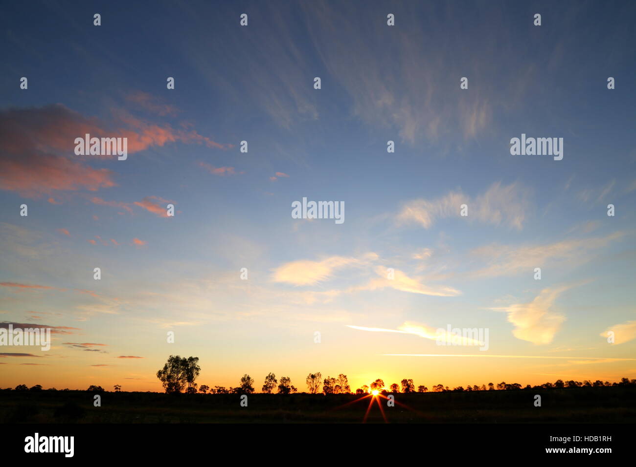 Australian Farm Sunset Stock Photo - Alamy