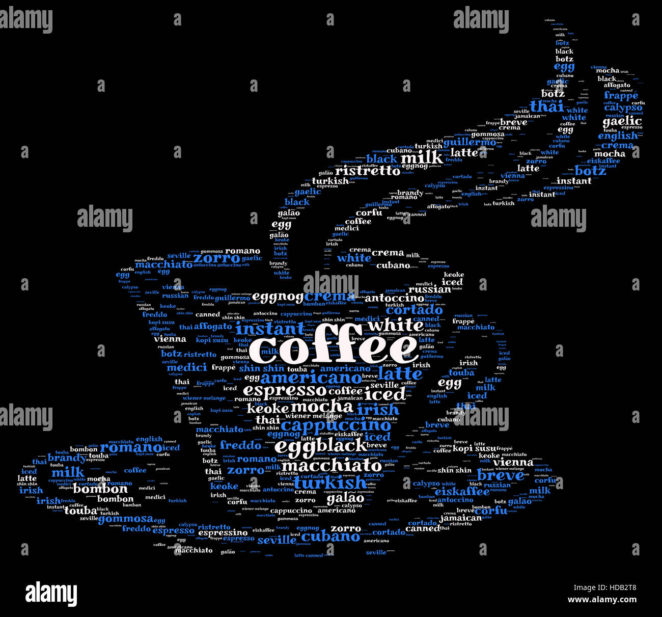 Coffee word cloud concept in shape of cup Stock Photo - Alamy