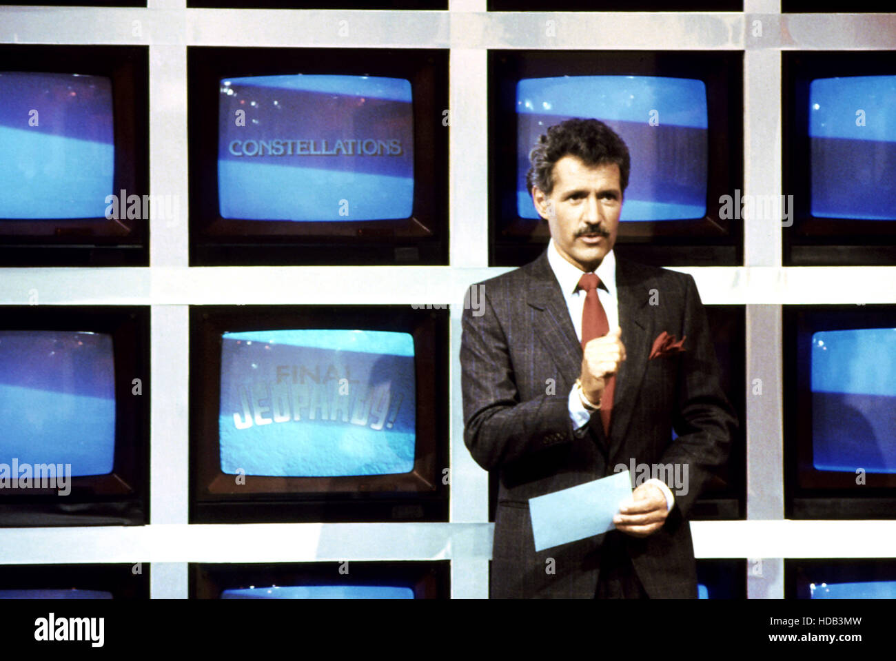 JEOPARDY!, host Alex Trebek (during 'Final Jeopardy' segment), 1984 ...