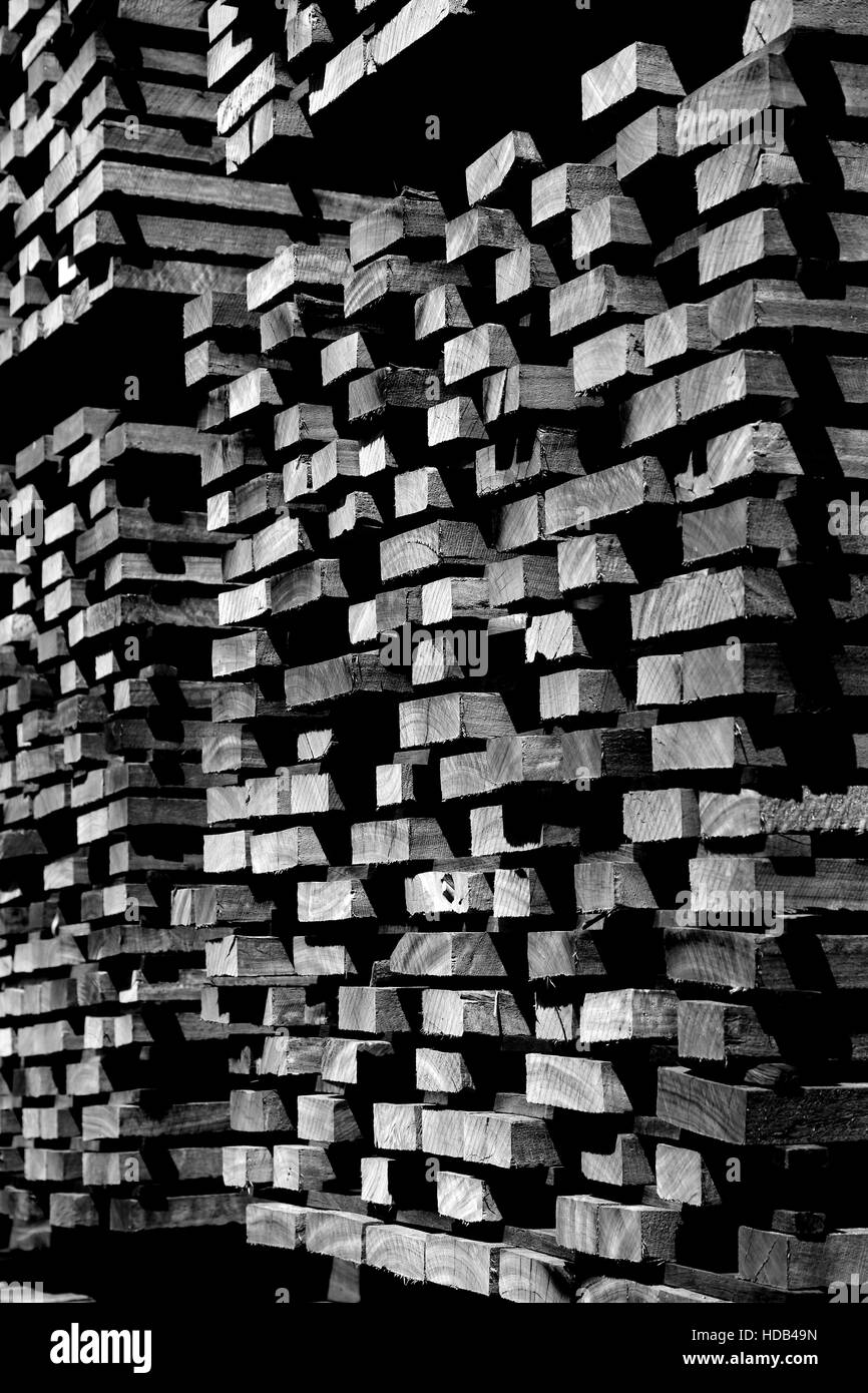 Redgum timber air drying in stacks rady to make furniture Stock Photo ...