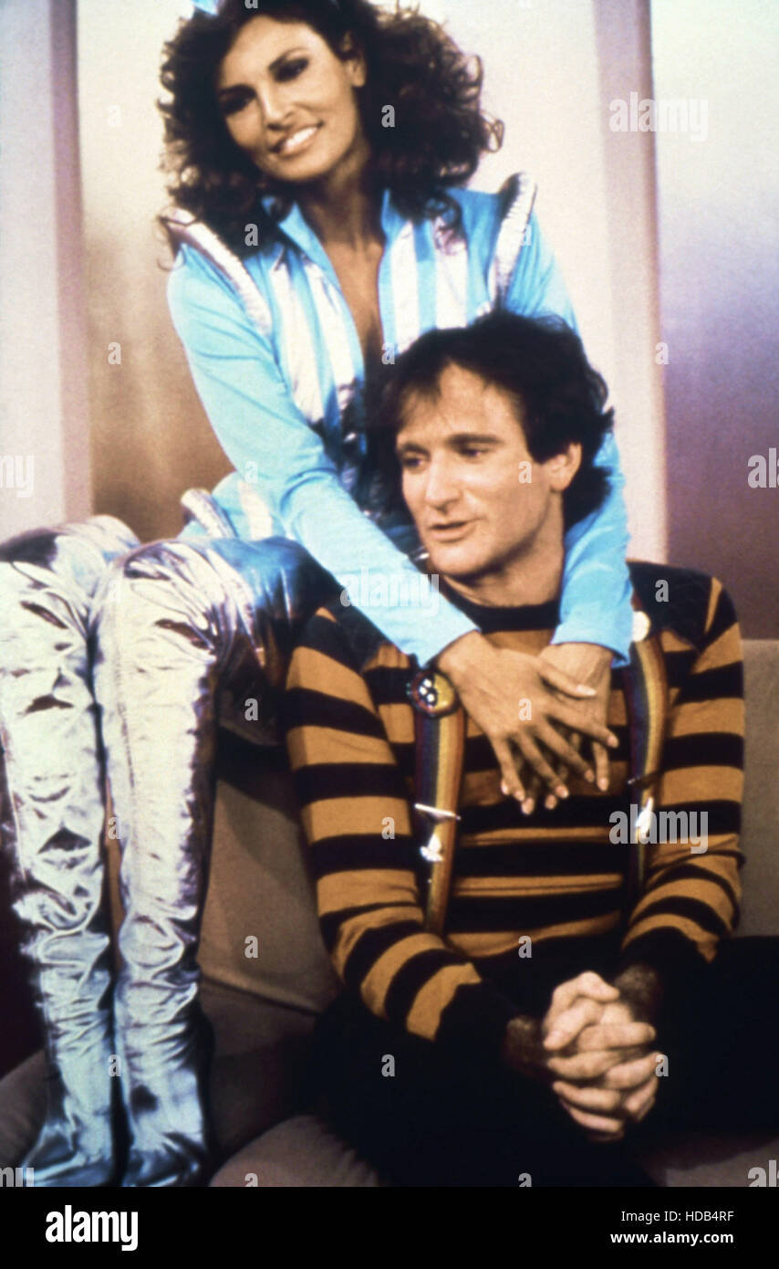 MORK & MINDY, from left: Raquel Welch, Robin Williams in 'Mork vs. the ...
