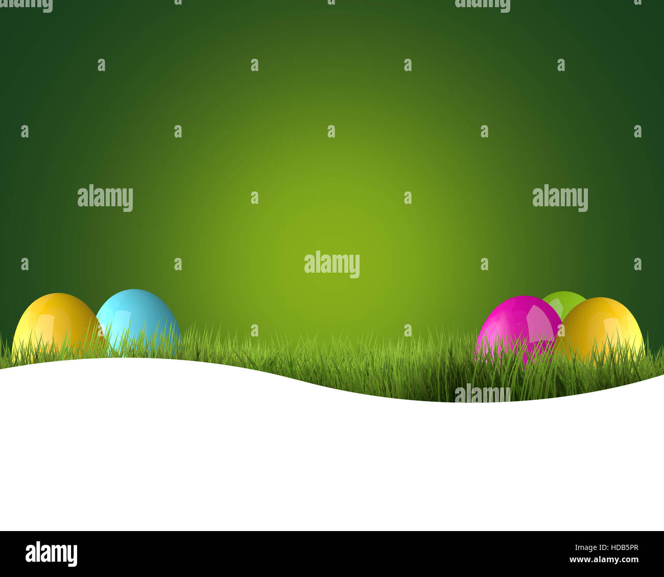 easter eggs green garden grass 3d render Stock Photo - Alamy