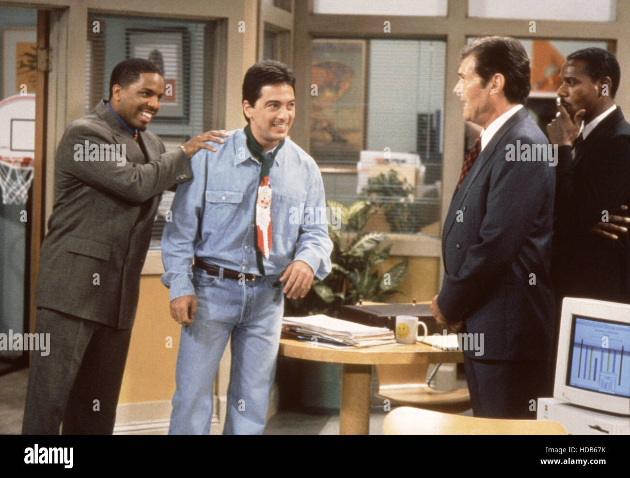 REWIND, (from left): Mystro Clark, Scott Baio, Fred Willard, 1998 ...