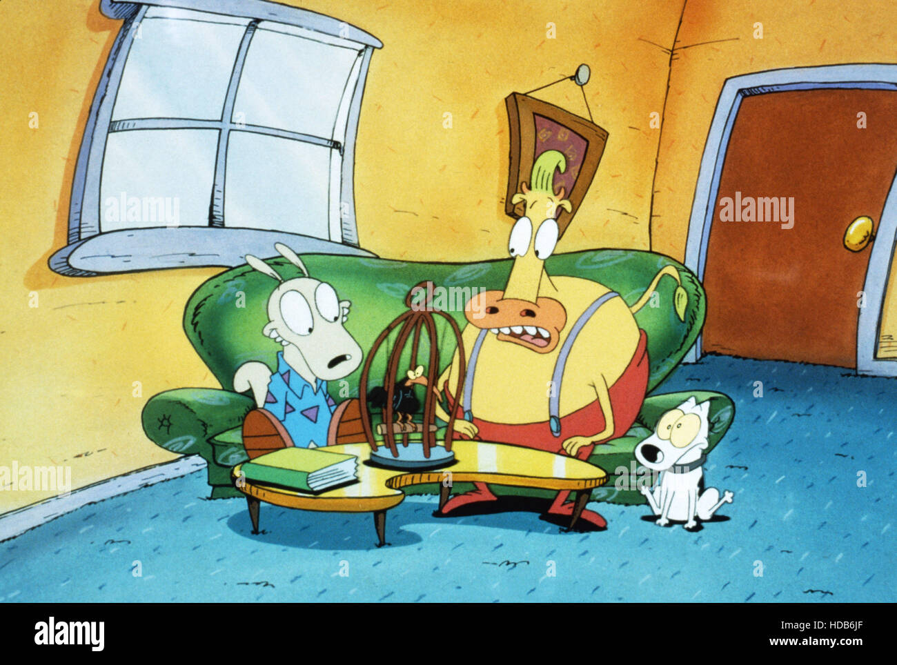 ROCKO'S MODERN LIFE, from left: Rocko, Turdy (in cage), Heffer Wolfe ...