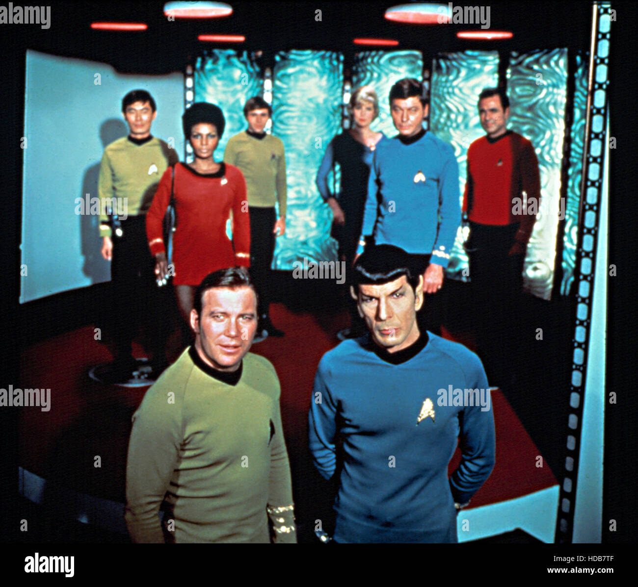 STAR TREK, 1966-1969, second season cast shot, on the transporter ...