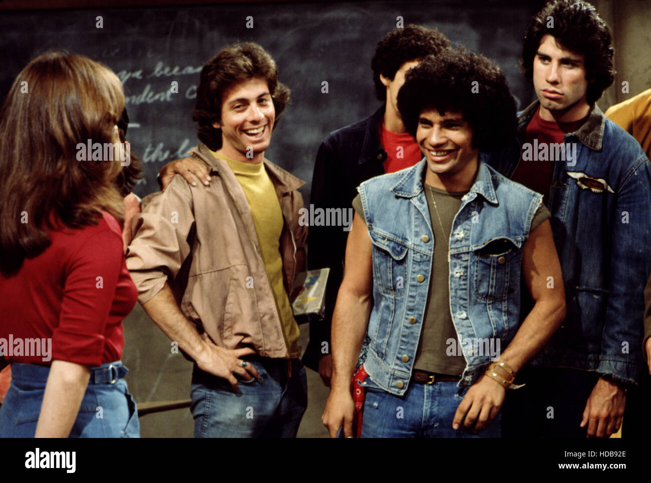 WELCOME BACK, KOTTER, Debralee Scott (left), Robert Hegyes (2nd from ...