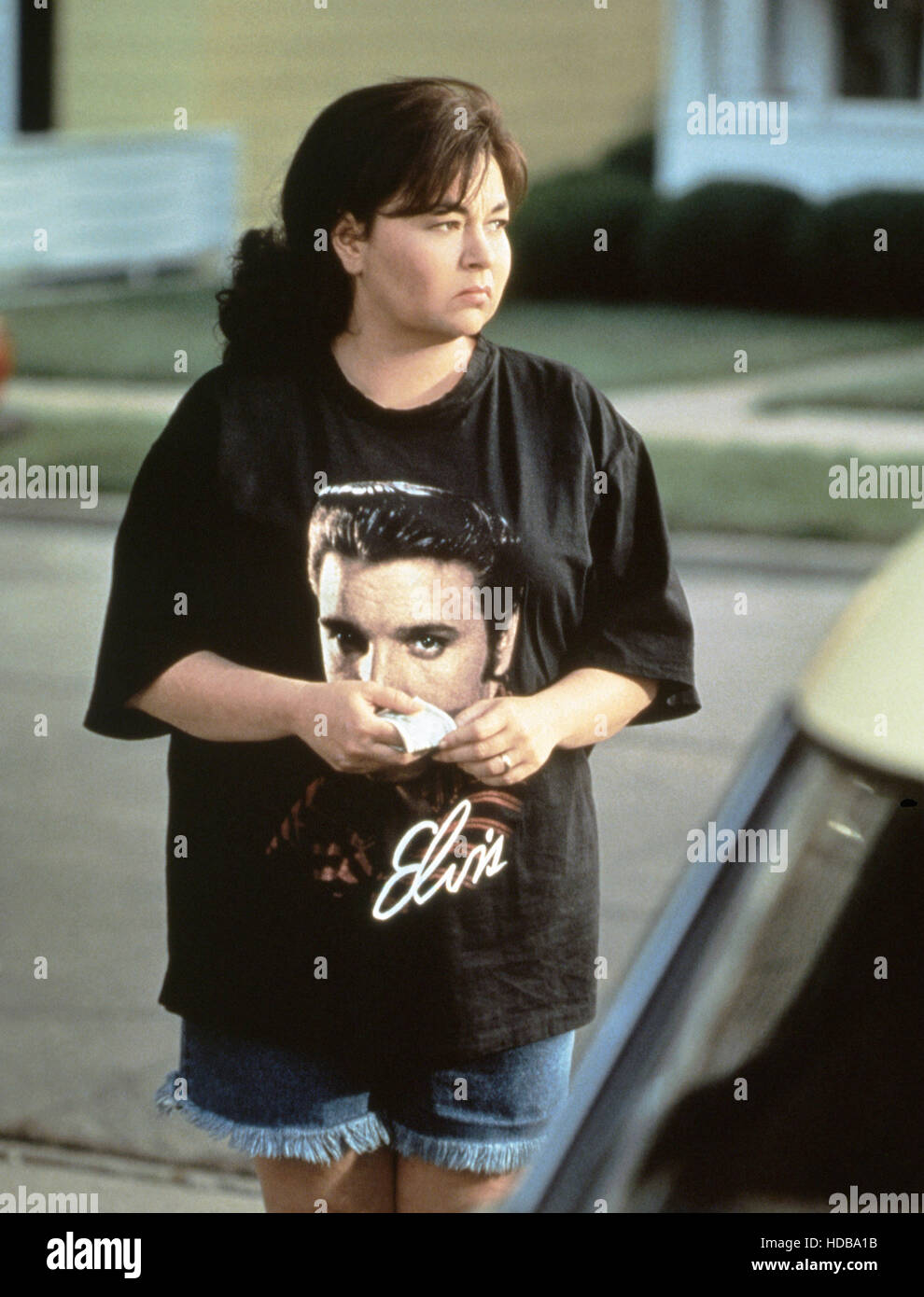 THE WOMAN WHO LOVED ELVIS, Roseanne Barr, Elvis Presley (on shirt ...
