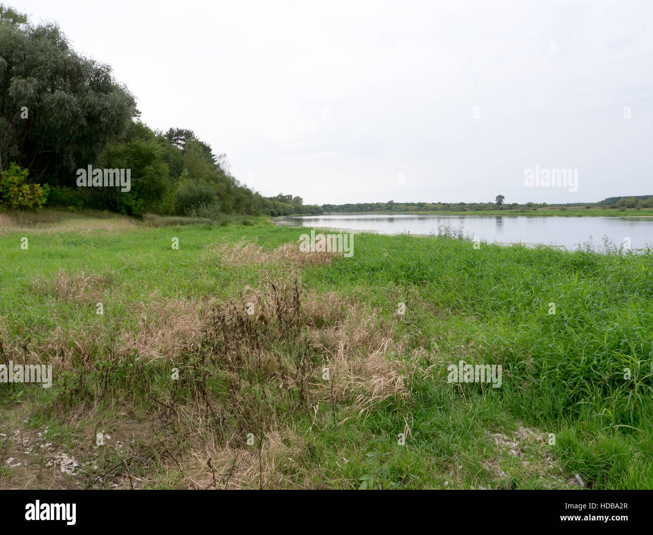 Landscape river in the forests and fields Stock Photo - Alamy