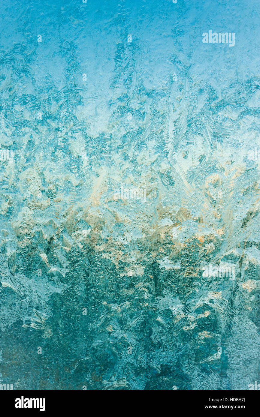 frost and ice patterns on window,glass coverd with ice Stock Photo - Alamy