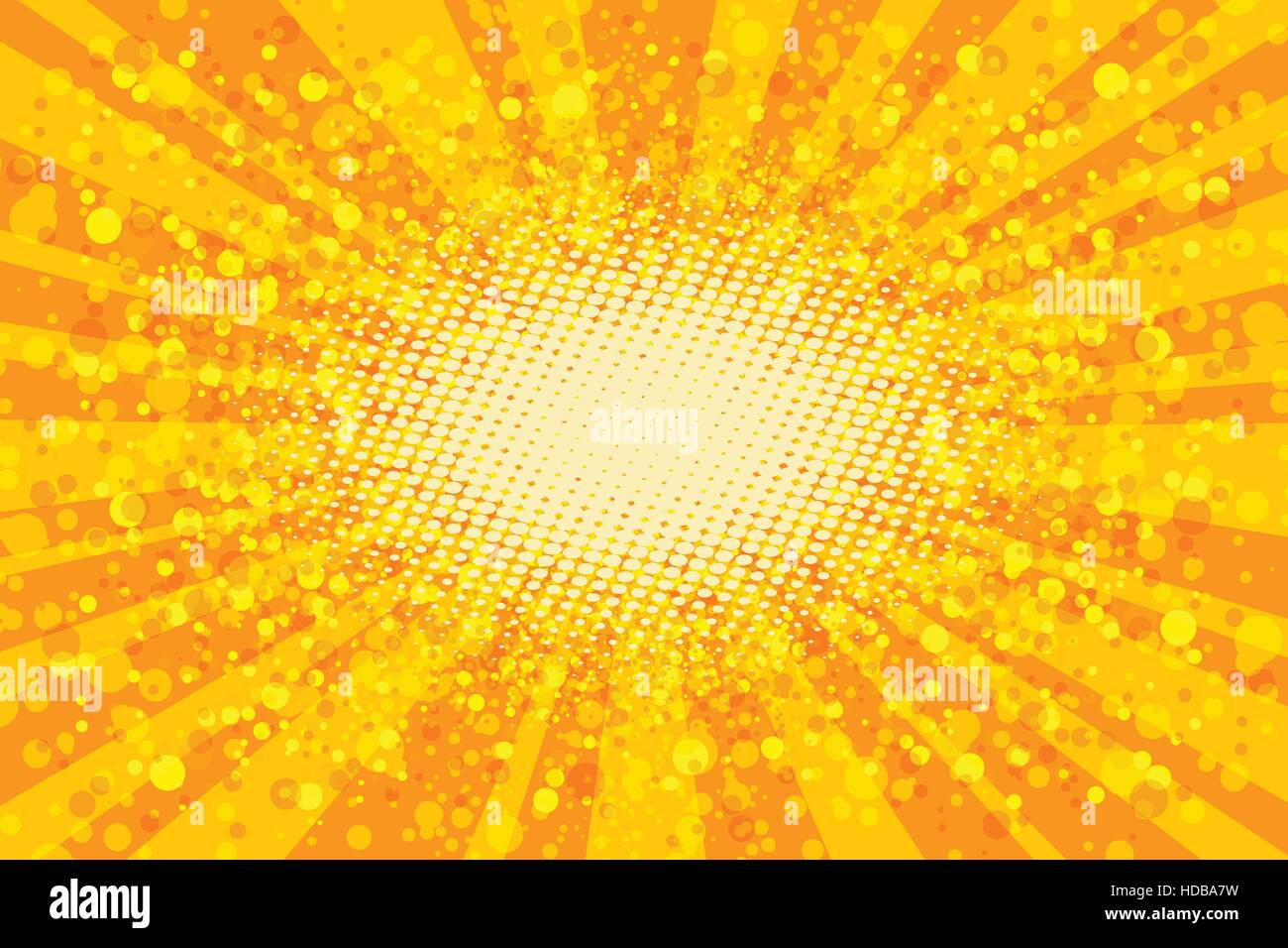 Yellow abstract pop art background, retro rays Stock Vector Image & Art ...
