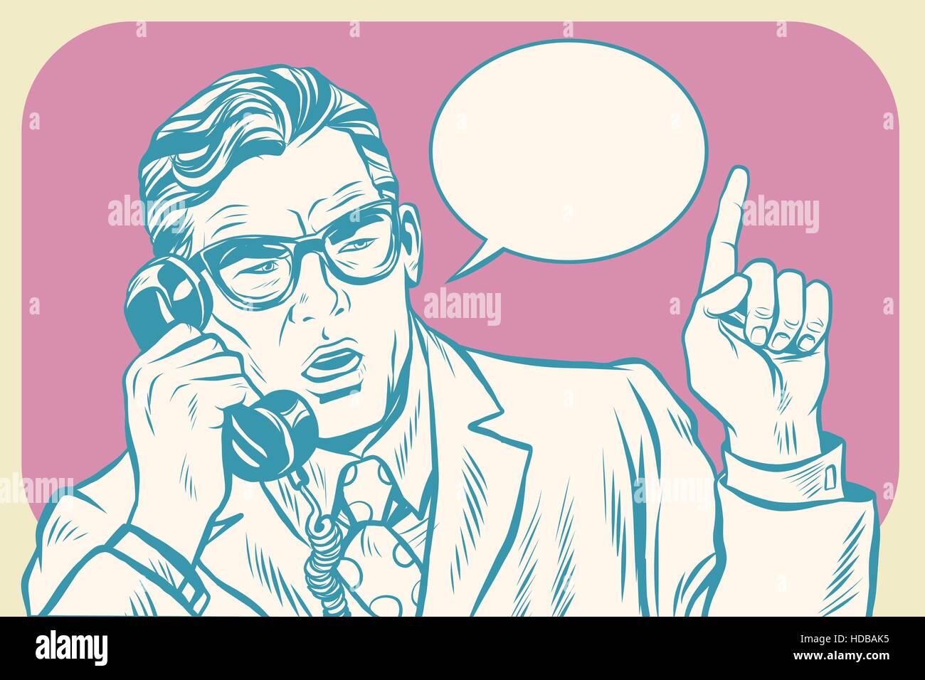 Manager on the phone Stock Vector Images - Alamy