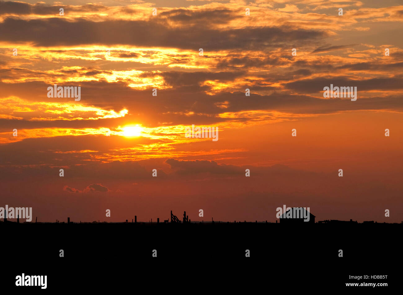 Novillo Line Camp sunset, Padre Island National Seashore, Texas Stock ...