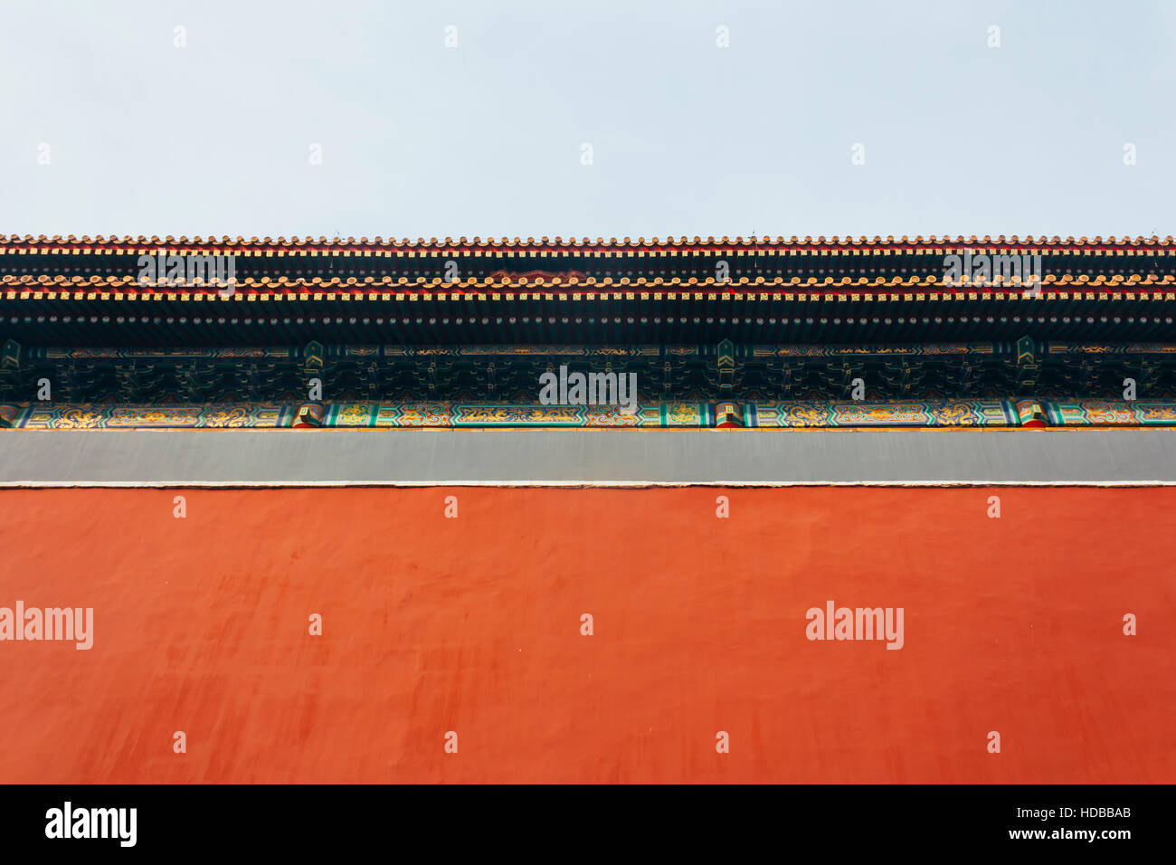 low angle of Palace red walls,The Forbidden City in Beijing China Stock ...
