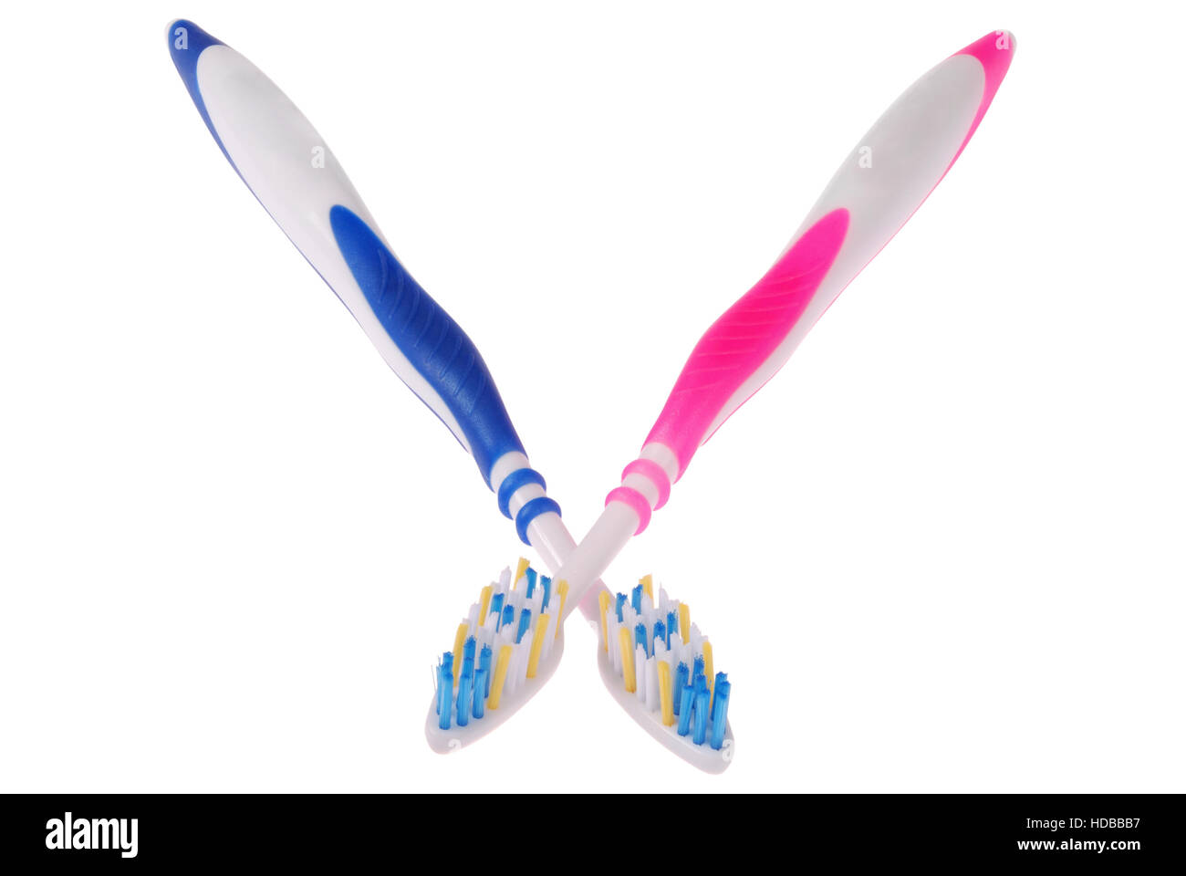 Colored toothbrushes. Isolated on white background. Clipping path ...