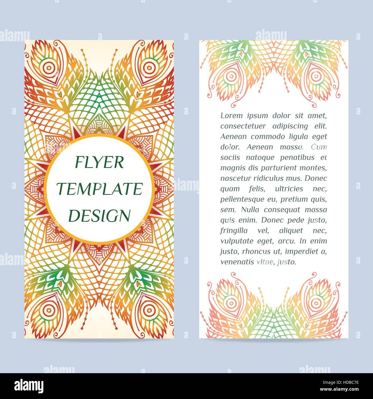 Flyer with Floral mandala pattern and ornaments. Vector Flyer oriental ...