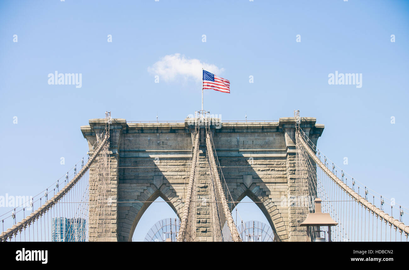 Brooklyn Bridge arch in New York Stock Photo - Alamy