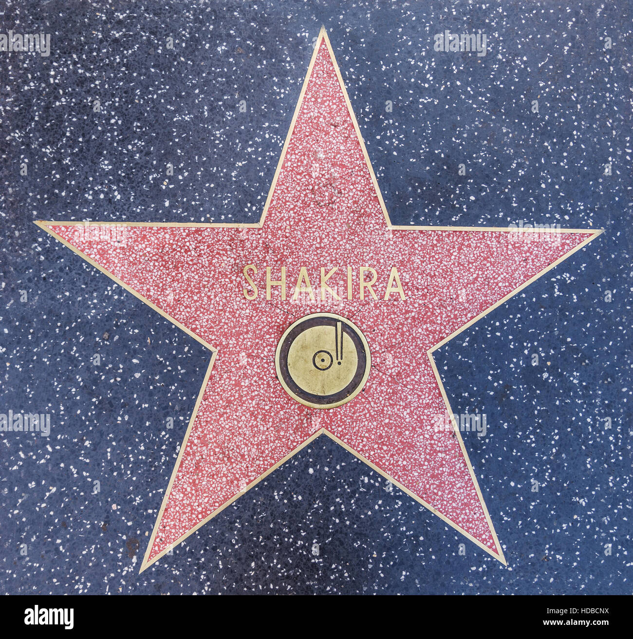 LOS ANGELES, CA - OCTOBER 12, 2015: Columbian singer Shakira's star on ...