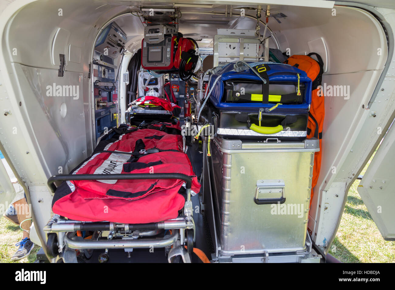 Rescue helicopter interior equipment Stock Photo - Alamy
