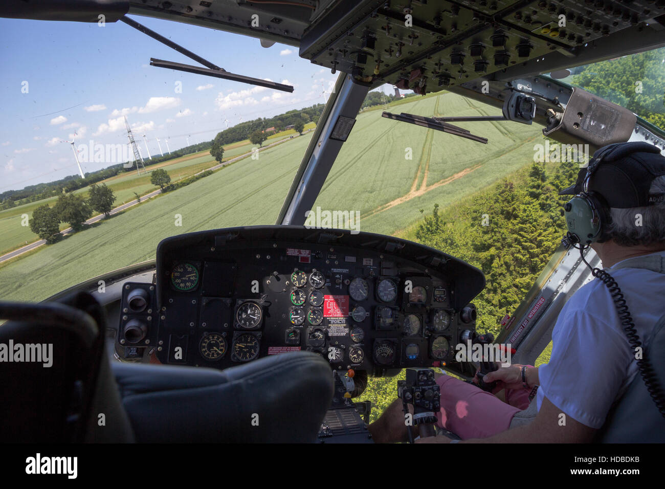 Cabin view of a low flying UH-1 Huey helicopter Stock Photo - Alamy