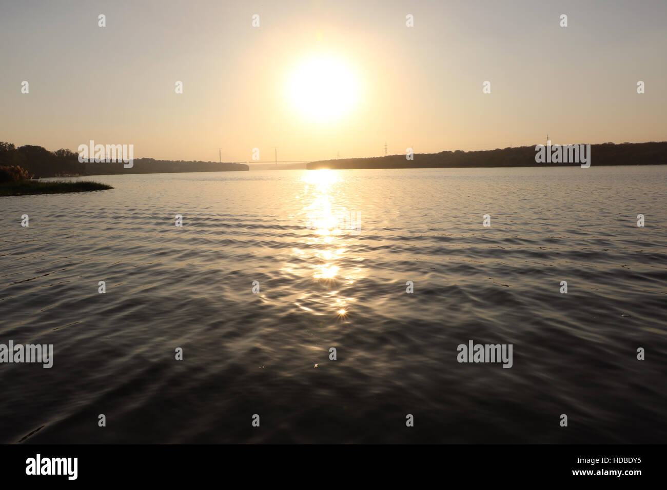 Attractive sun shine view over the water Stock Photo - Alamy