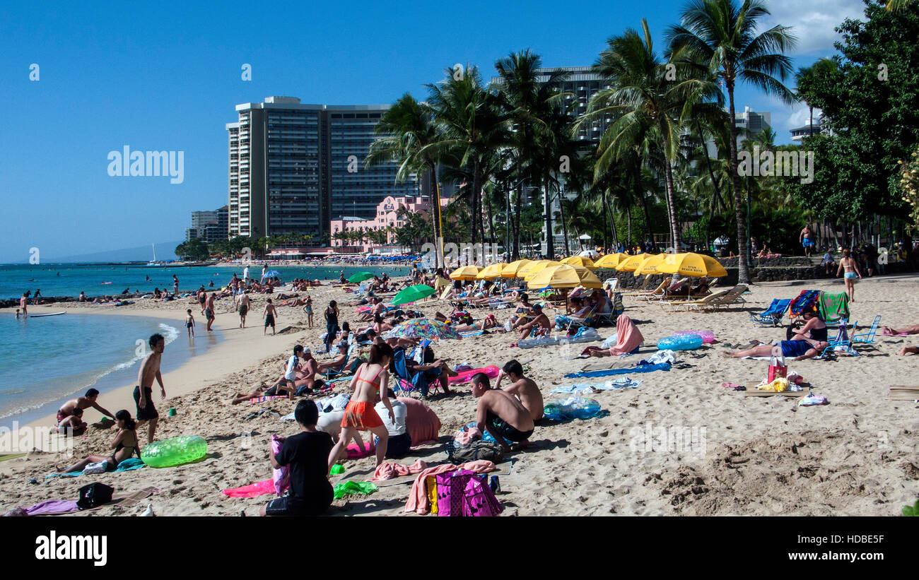 Waikiki Beach Honolulu Hawaii USA Stock Photo - Alamy