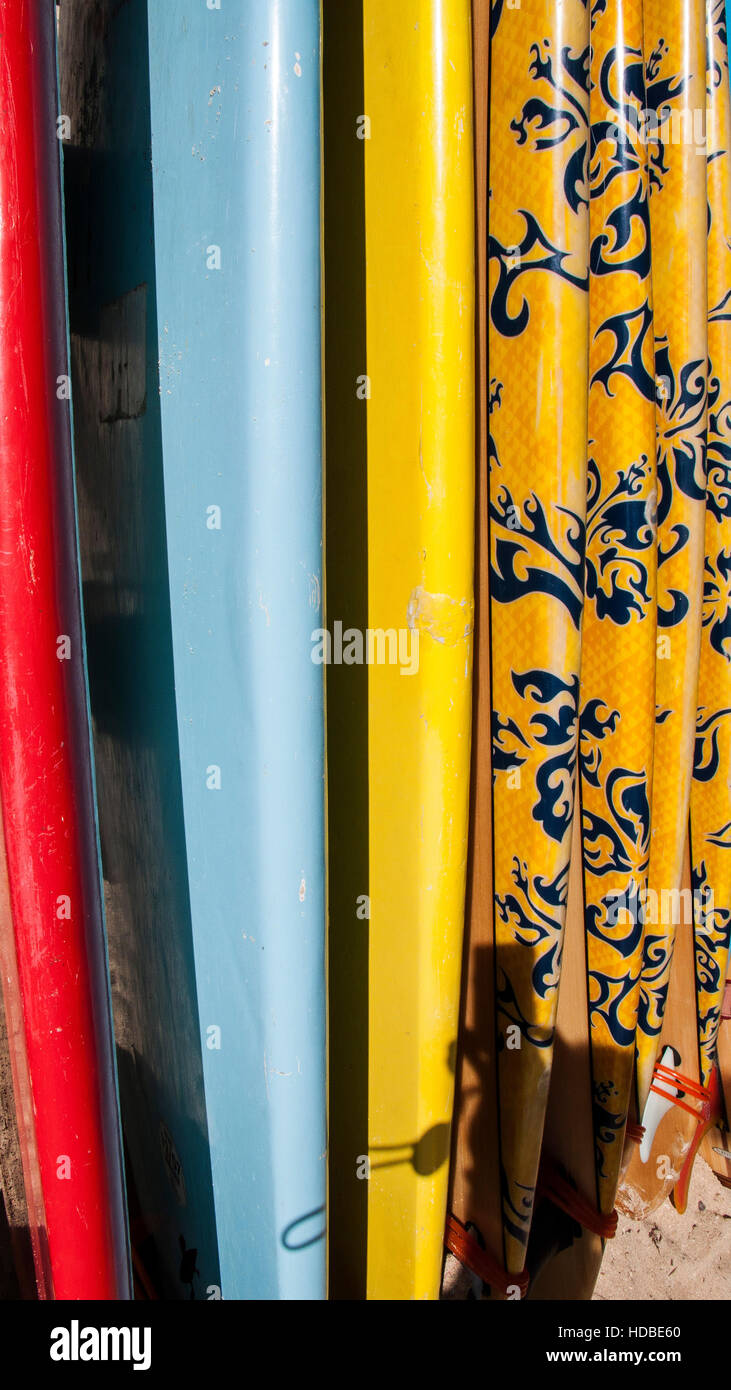 Surfboards Waikiki Beach Honolulu Hawaii USA Stock Photo - Alamy