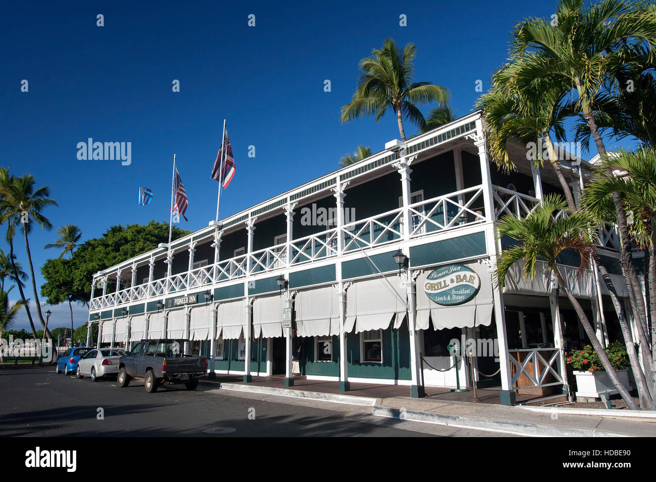 Pioneer Inn historic building Lahaina Maui Hawaii USA Stock Photo - Alamy