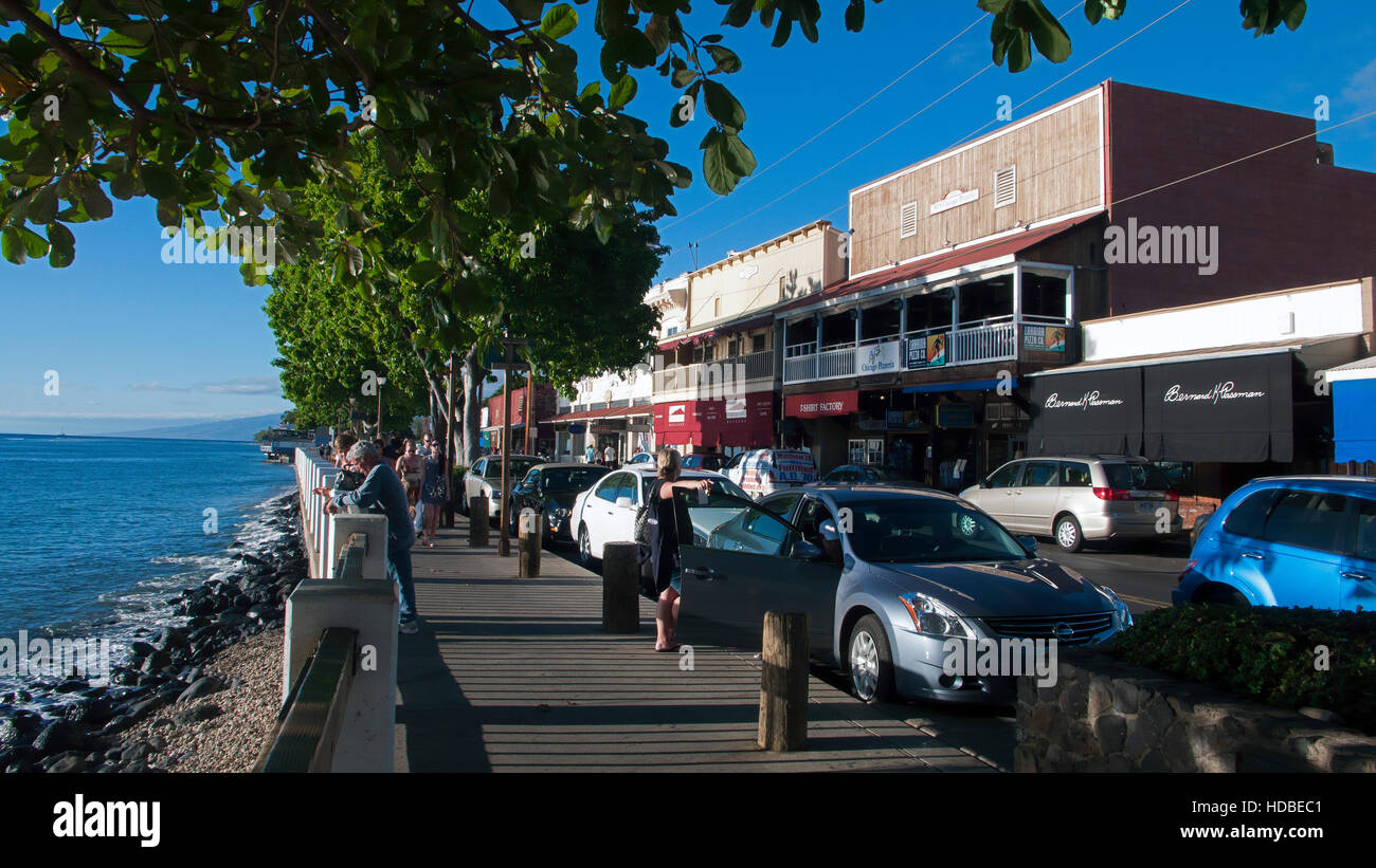 Downtown Lahaina waterfront Maui Hawaii USA Stock Photo - Alamy