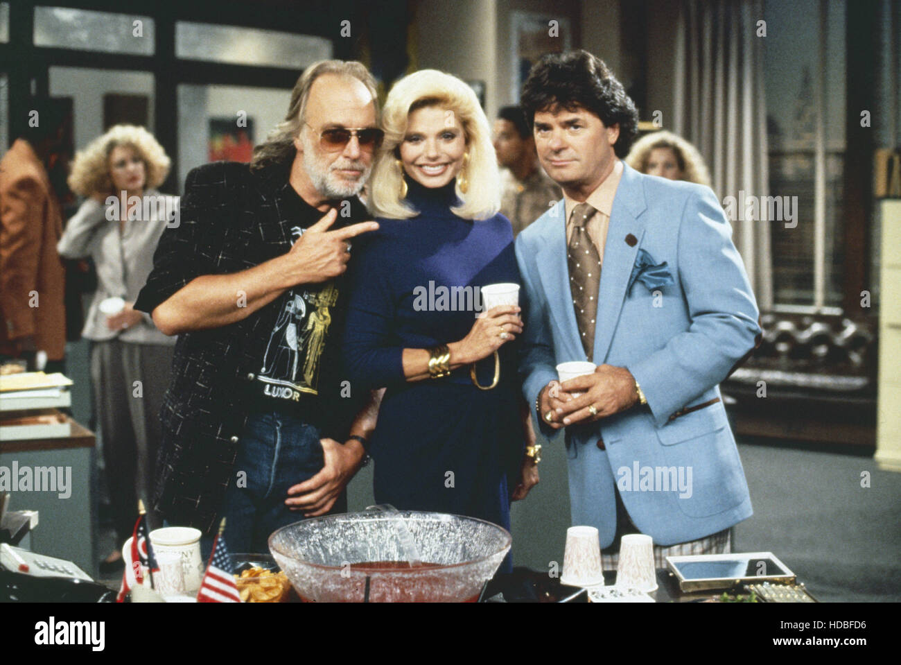 THE NEW WKRP IN CINCINNATI, from left: Howard Hesseman, Loni Anderson ...