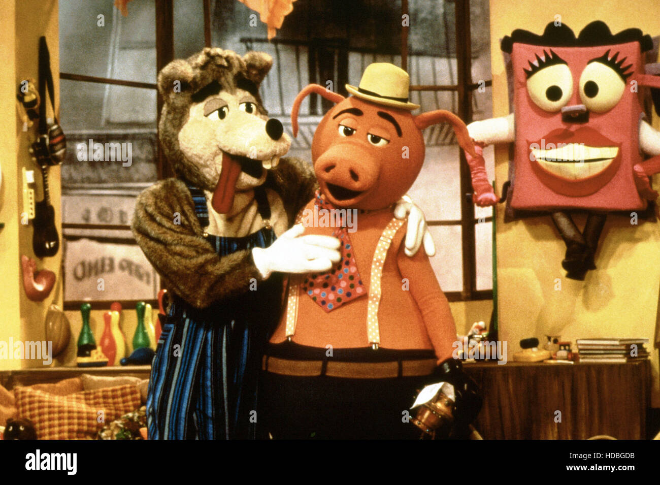 PIGASSO'S PLACE, Pookie the wolf (left), Pigasso the Pig (center), 1994 ...