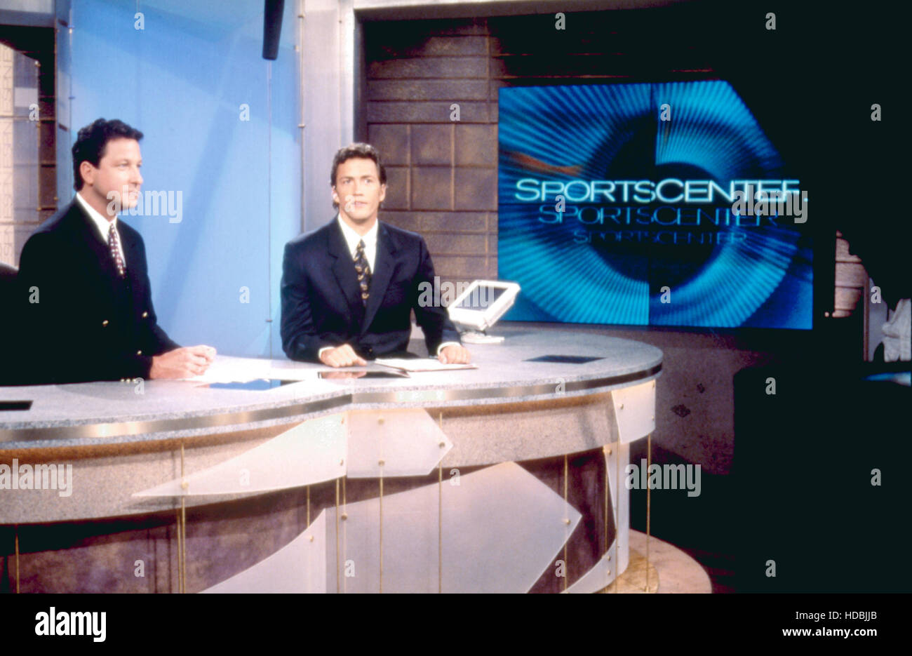 SPORTSCENTER, ESPN's daily news show anchor, Gary Miller, filming a ...