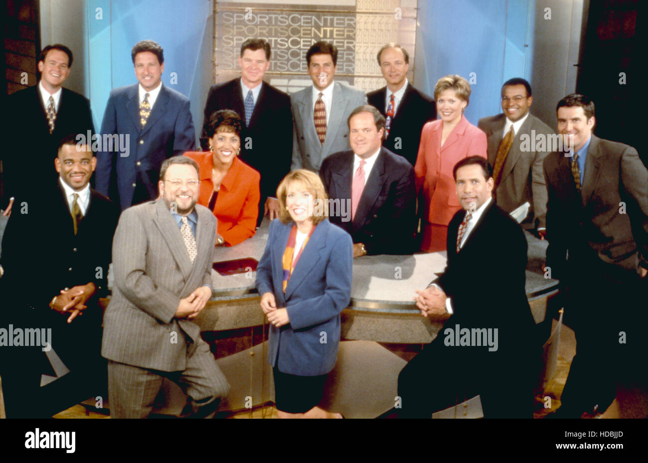 SPORTSCENTER, ESPN's daily news show anchors in 1997. Sitting in the ...