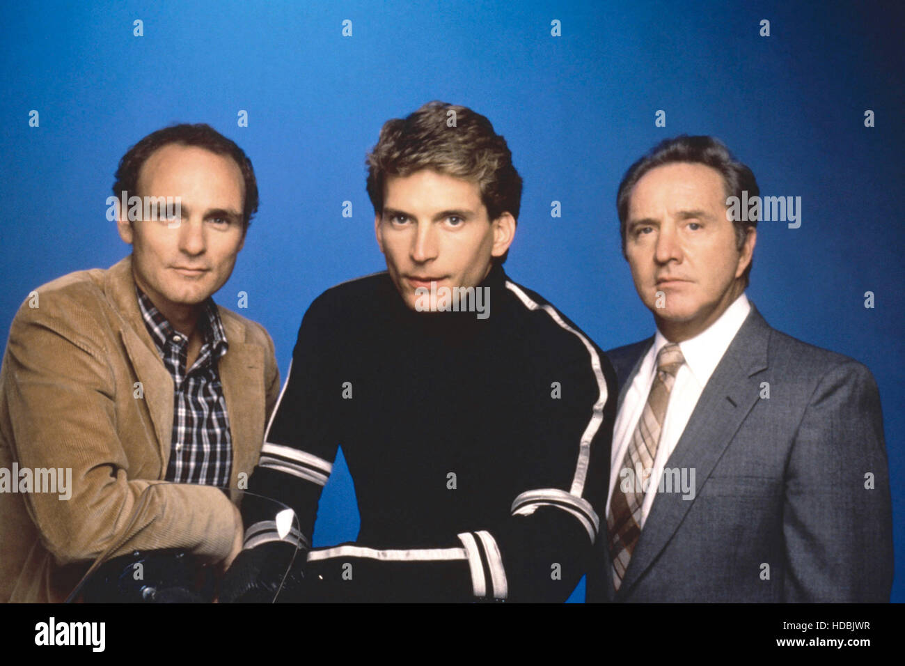 STREET HAWK, from left: Joe Regalbuto, Rex Smith, Richard Venture, 1985 ...
