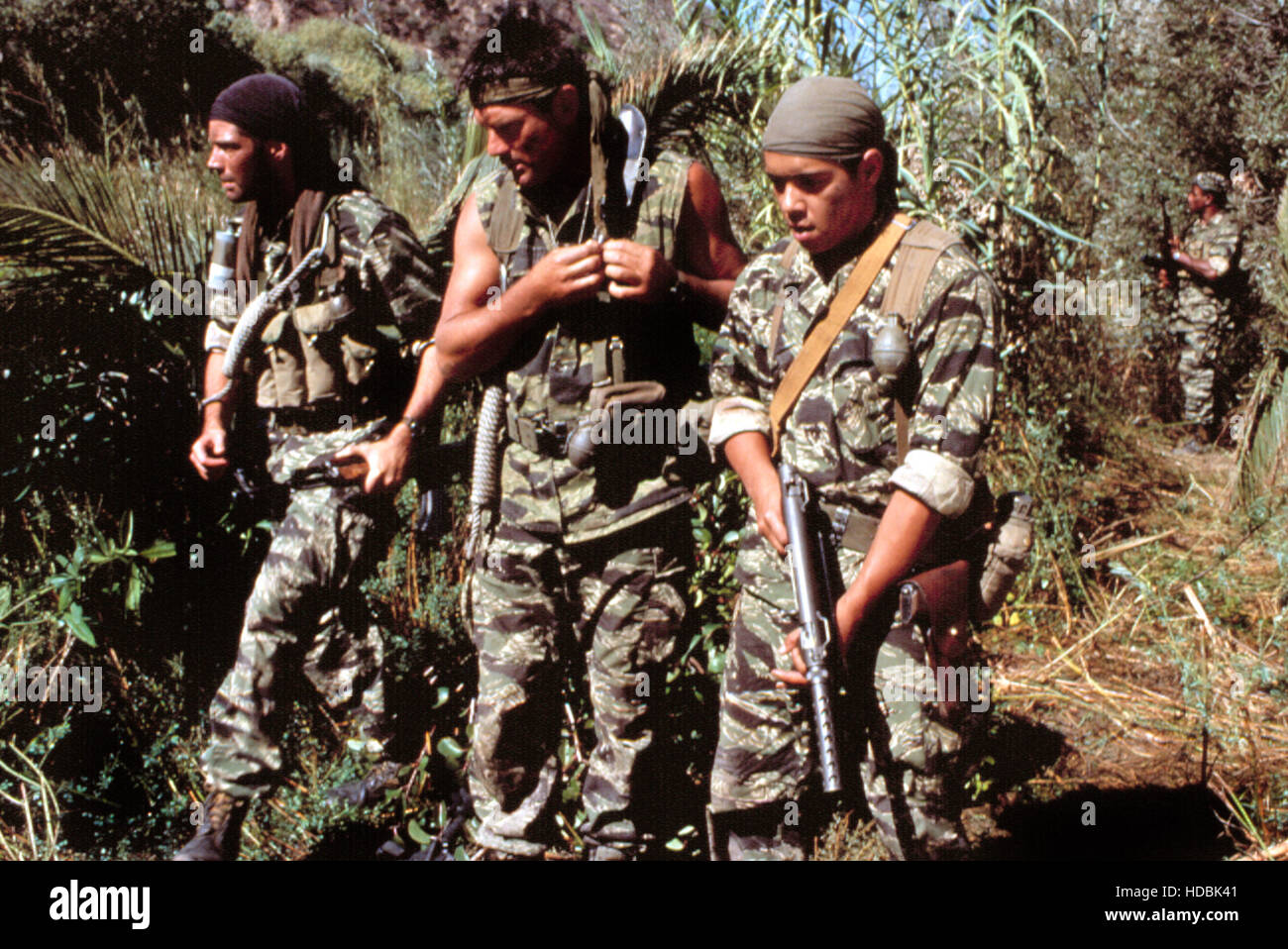 TOUR OF DUTY, Stephen Caffrey (l.), Terence Knox (c.), Ramon Franco (r ...